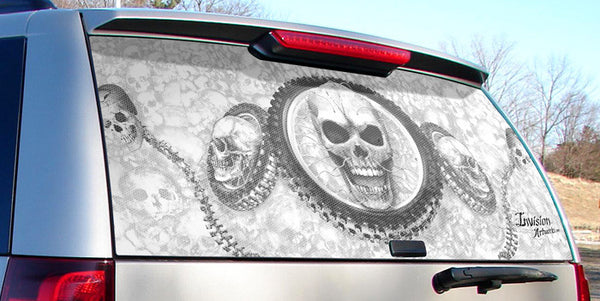 Rear Window Graphics - Skull Pile with Adrenaline Junkie Skull ...