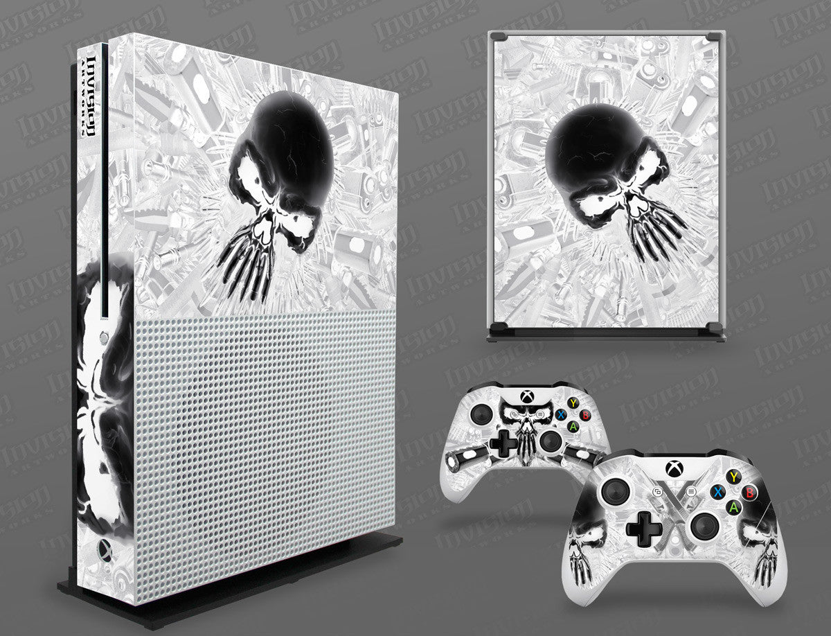 Xbox One S 4 Console graphics - Firearms Skulls - Invision Artworks ...